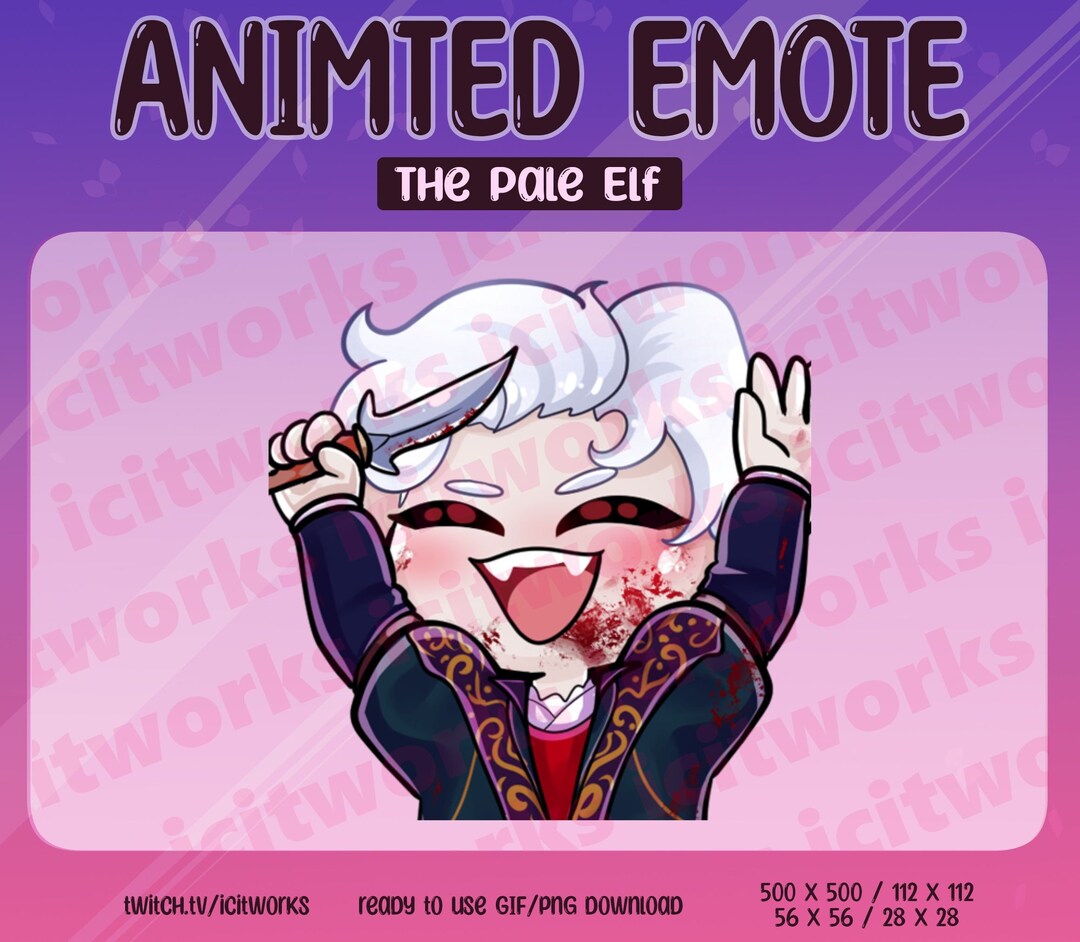Astarion Dance Rave Animated Emote BG3 Vampire Rogue Twitch Emotes ...