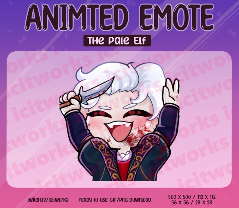 Astarion Dance Rave Animated Emote BG3 Vampire Rogue Twitch Emotes ...