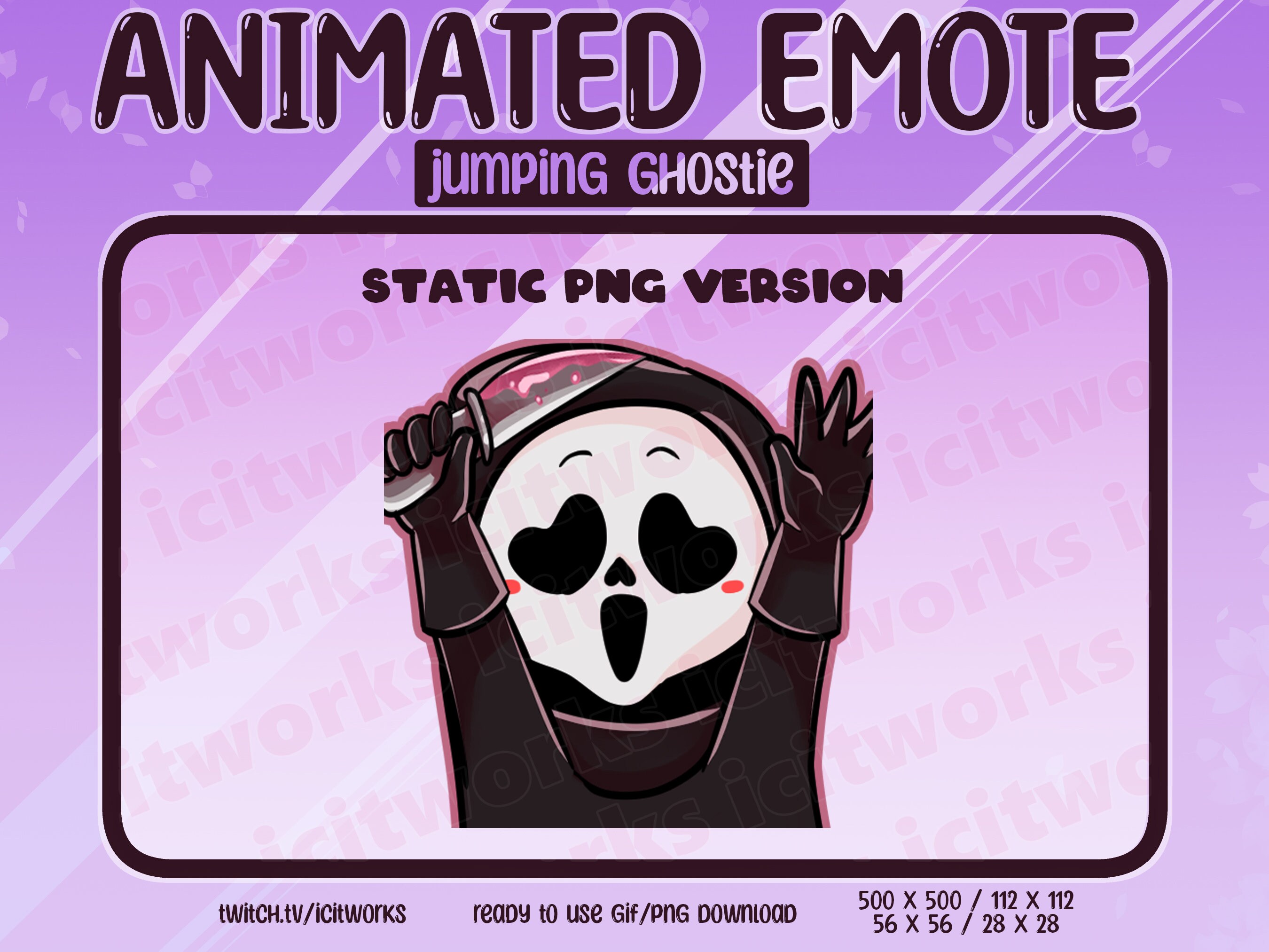 Ghost Face Animated Jumping Excitement Twitch Emote GIF DBD - Etsy