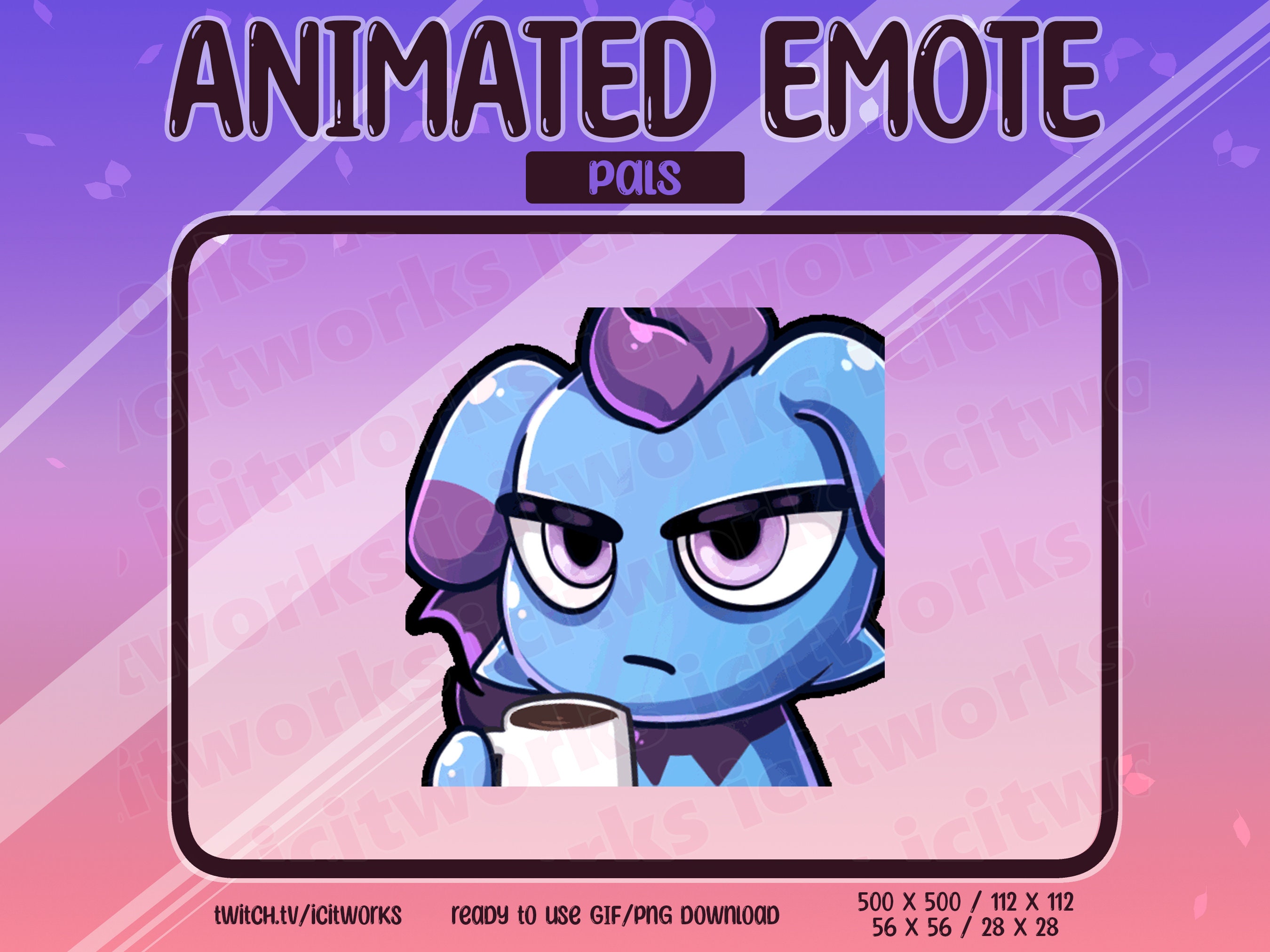 Depresso Palworld Animated Emote: Coffee Chibi (GIF, PNG) - Etsy