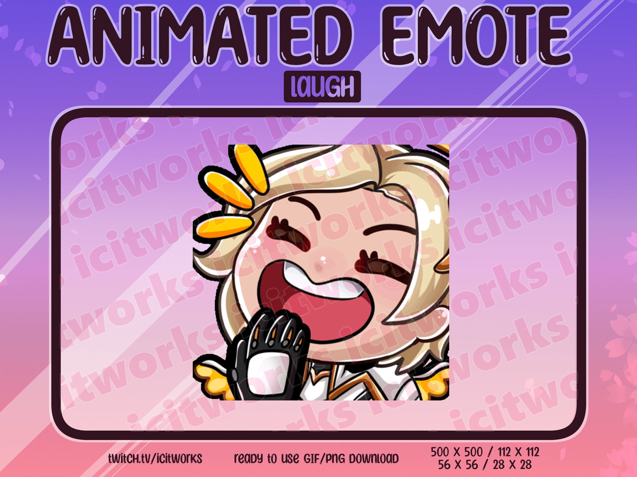 Mercy Overwatch 2 Animated Laugh Twitch Emote Kawaii Chibi Healer ...