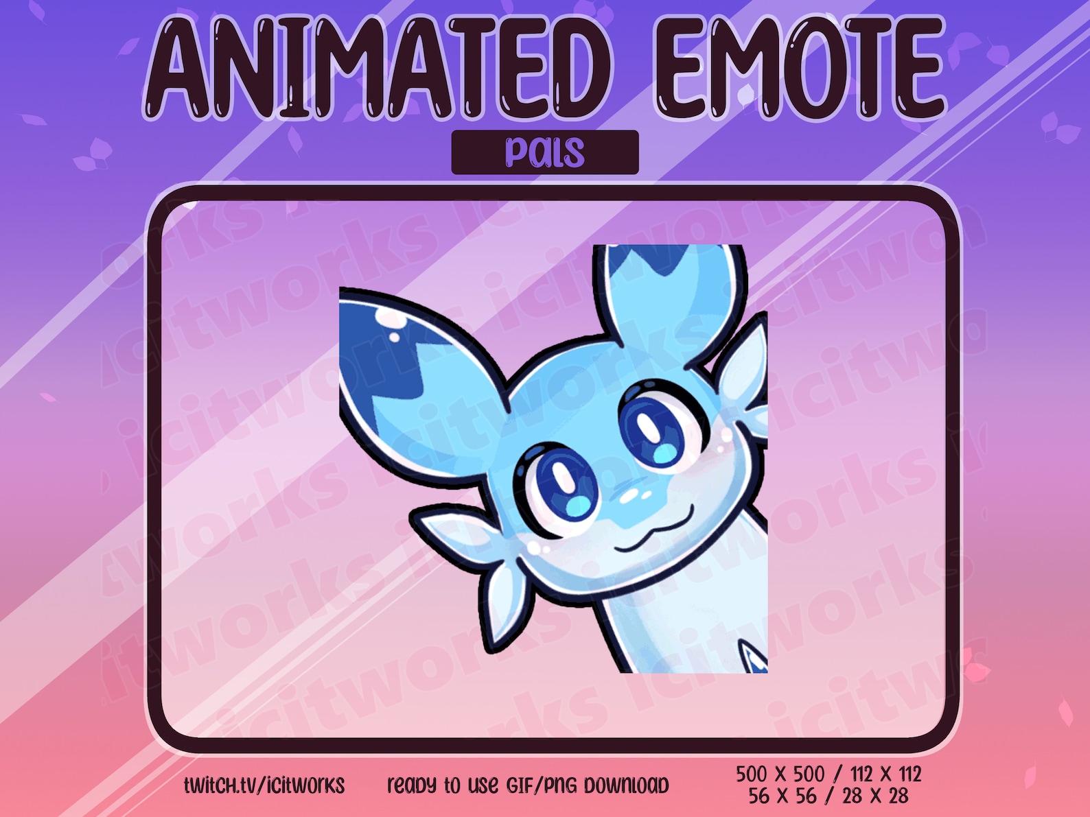Chillet Palworld ANIMATED Emote Peek Lurk Ice Ferret Chibi Emoji Twitch ...