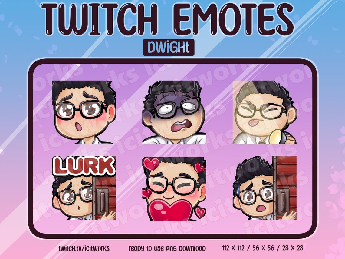 Dwight Fairfield Chibi Cute Twitch Emotes Set of 6 DBD Dead by Daylight ...