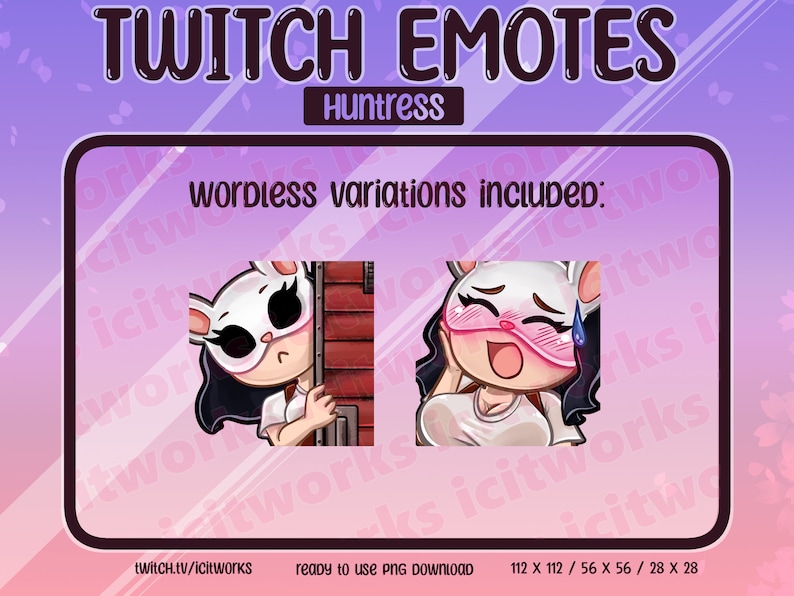 Huntress Chibi Cute Twitch Emotes Set DBD Dead by Daylight Killer Main ...