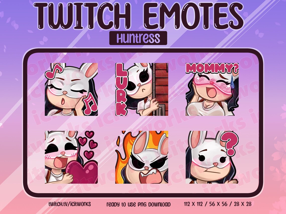 Huntress Chibi Cute Twitch Emotes Set DBD Dead By Daylight Killer Main ...