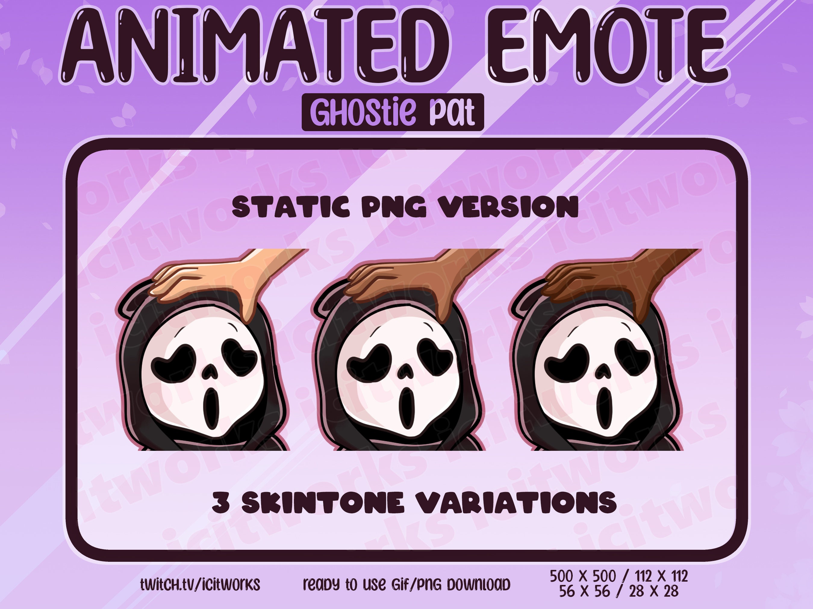 ANIMATED Ghost Face Chibi Cute Twitch Emotes Set of 6 DBD Dead by ...