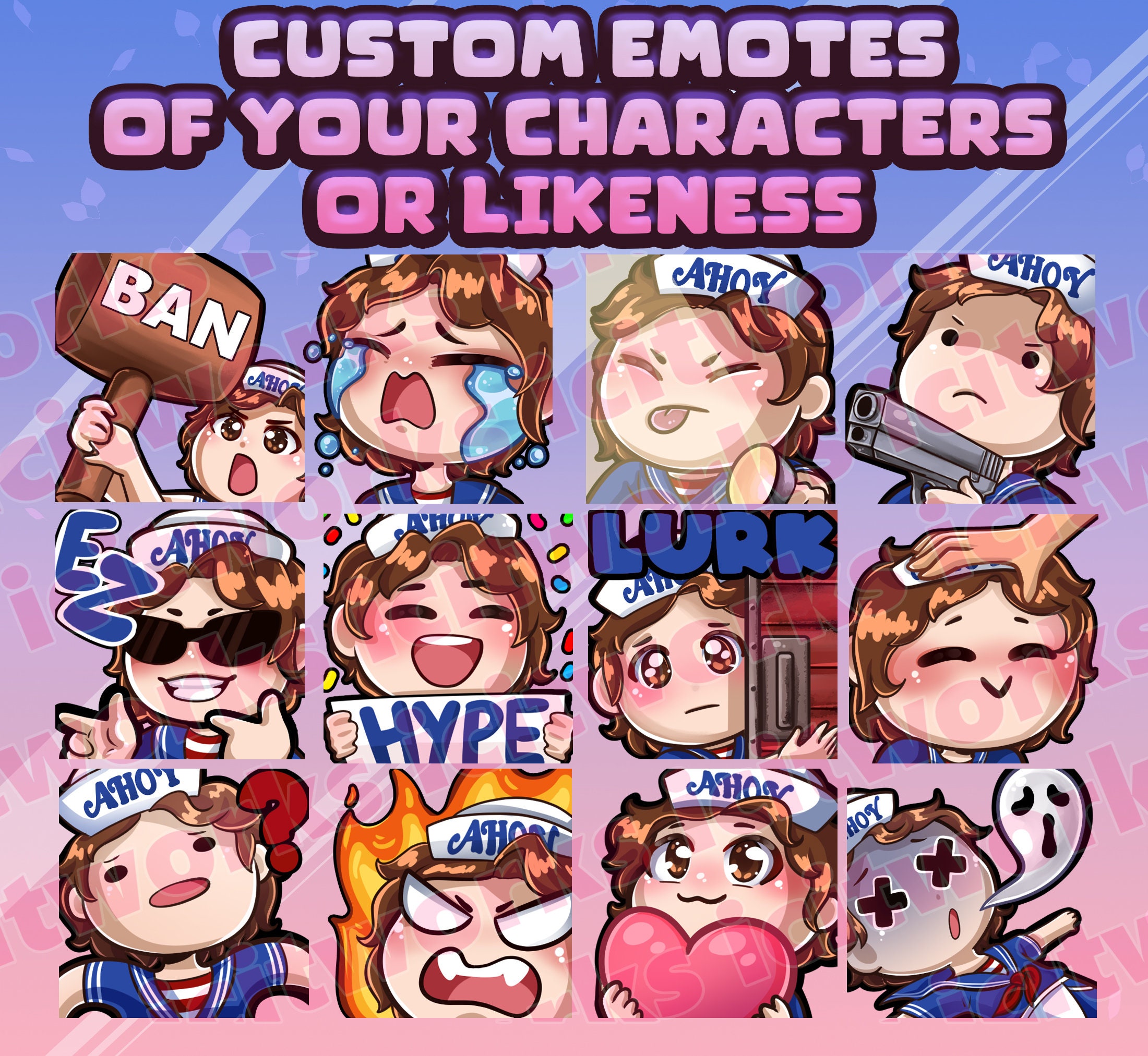 Custom Chibi Emote Twitch Sub Emotes Static Emojis Commission ...