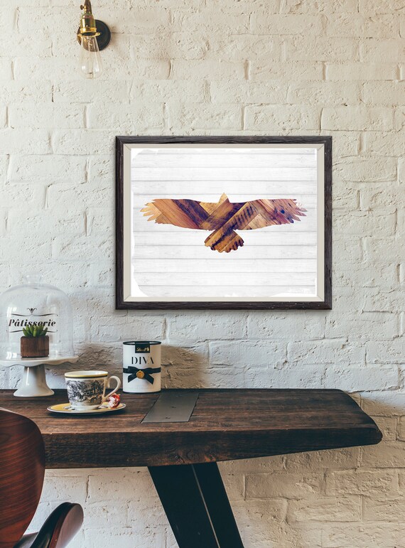 Hawk Wall Art Eagle Wall Art Rustic Nursery Rustic Decor | Etsy