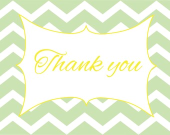 Printable Thank You Notes, Chevron, Instant Download - Etsy