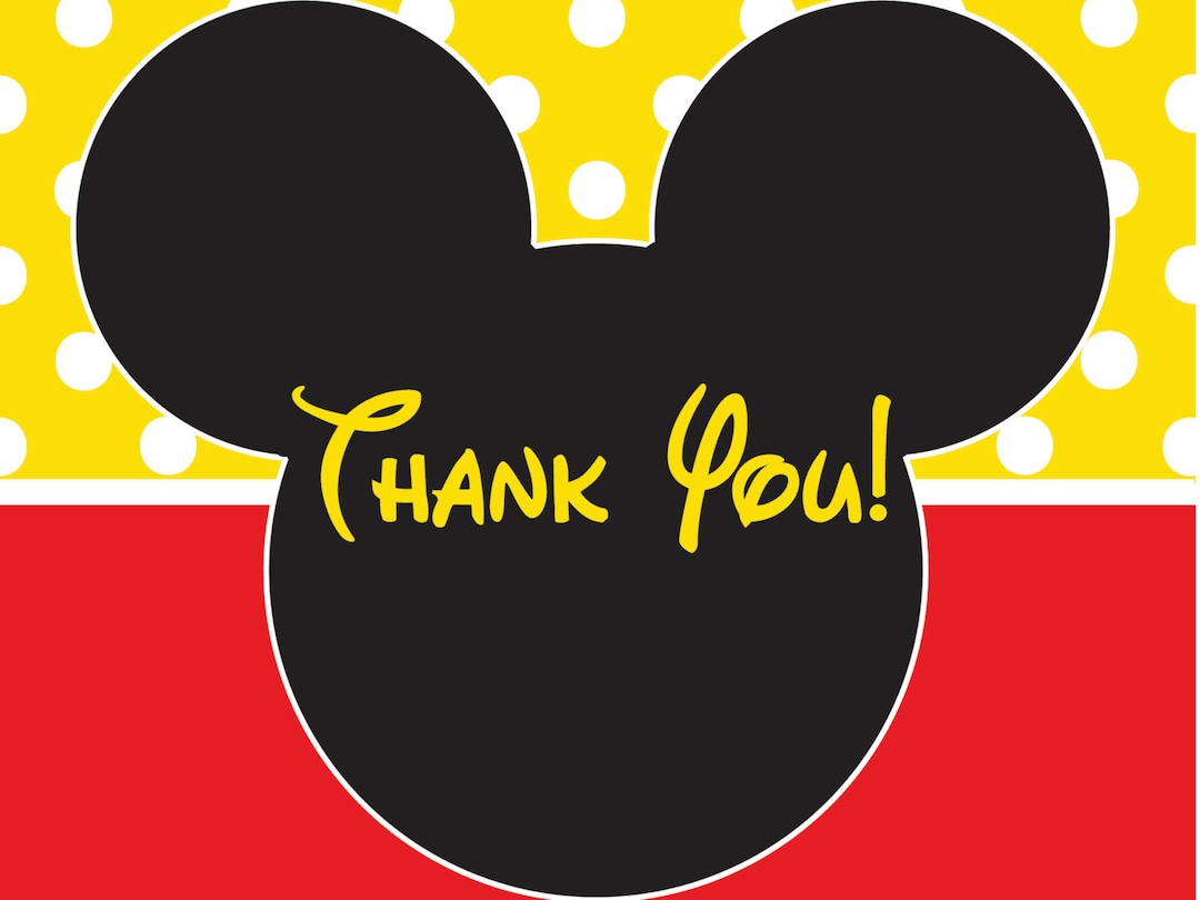 Mickey Mouse Birthday Thank You - Etsy Australia