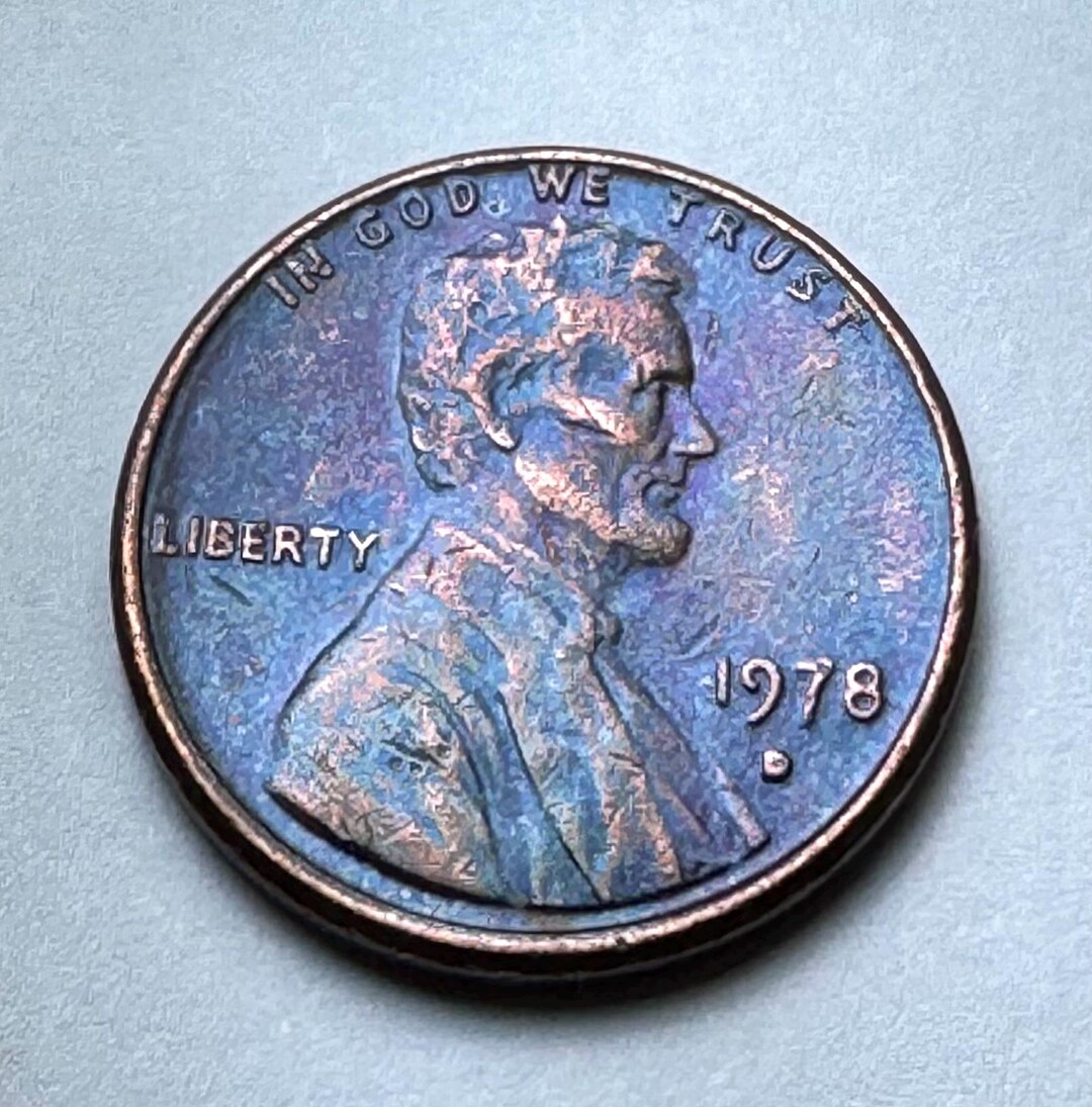 1978 Denver Mint Lincoln Cent Rainbow Toned WOW CRH1265 - Etsy
