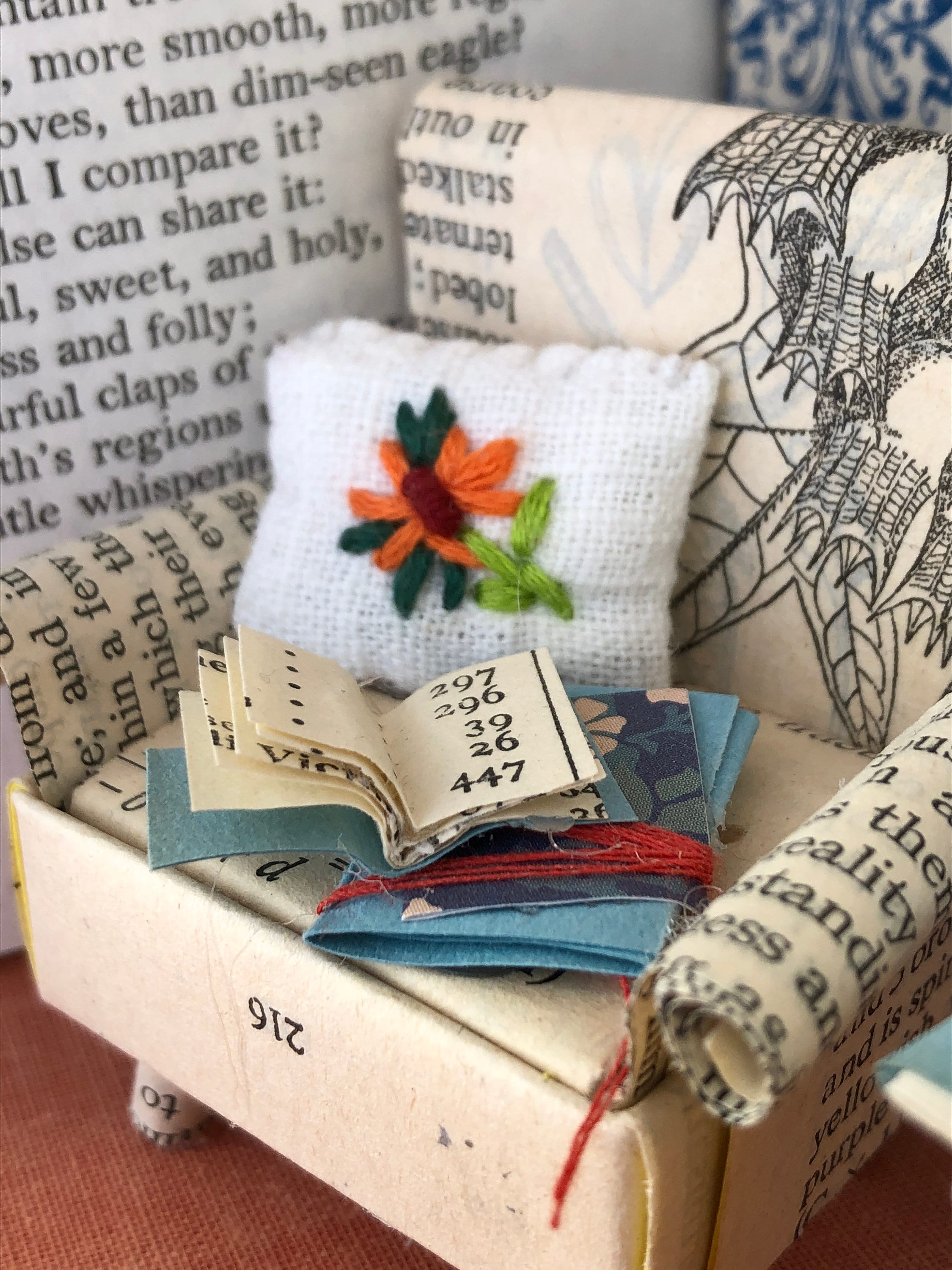 Poetry Corner Bookend Book Nook / Bookshelf Decor With Lights. Book Art ...