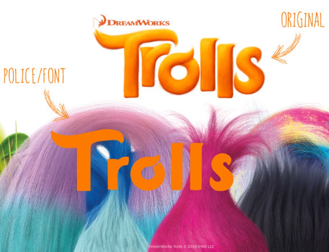 Trolls Font Real Otf and Ttf to Install Compatible PC and - Etsy