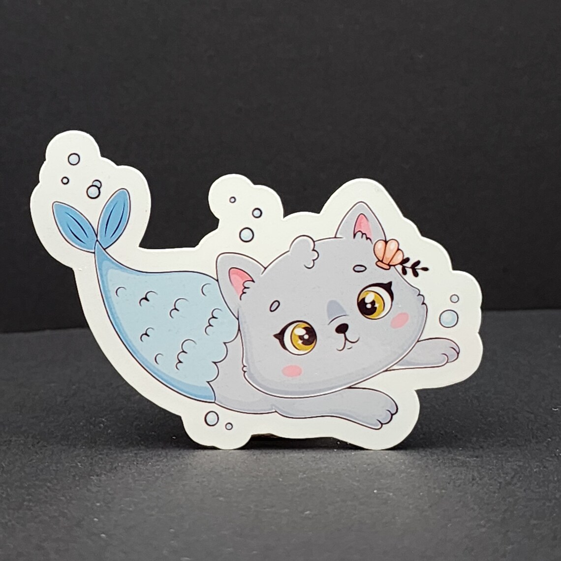 Cute Kitten Mermaid Sticker Set of 11-waterproof Stickers to Decorate ...
