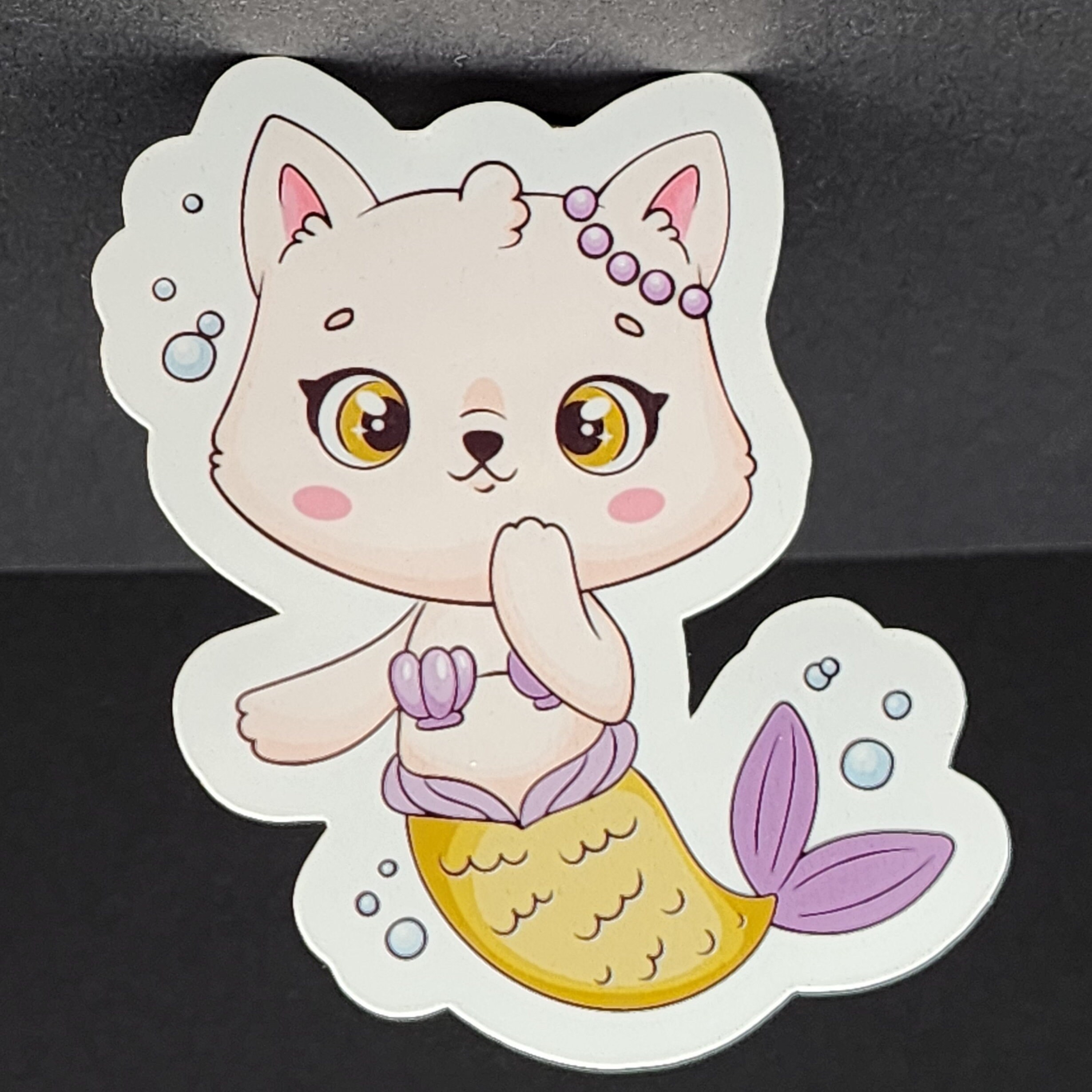 Cute Kitten Mermaid Sticker Set of 11-waterproof Stickers to Decorate ...