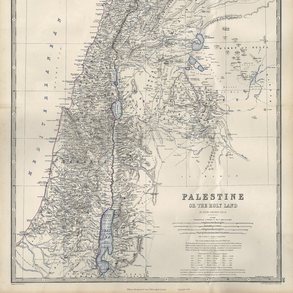Old Map of Palestine Wall Art - Etsy