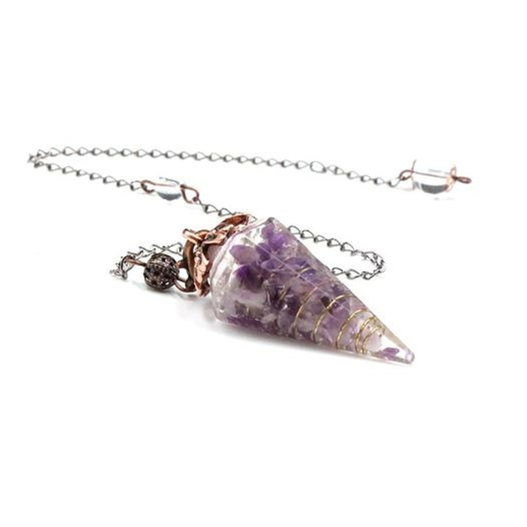 Pendulum Made of Resin With Amethyst Gemstone Chips - Etsy