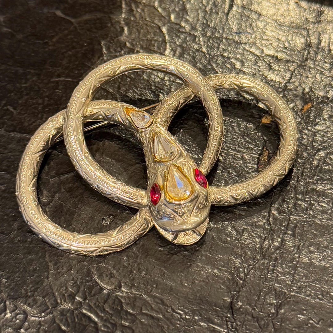 Vintage Butler Wilson Snake Brooch Pin Silver-tone 1980s - Etsy