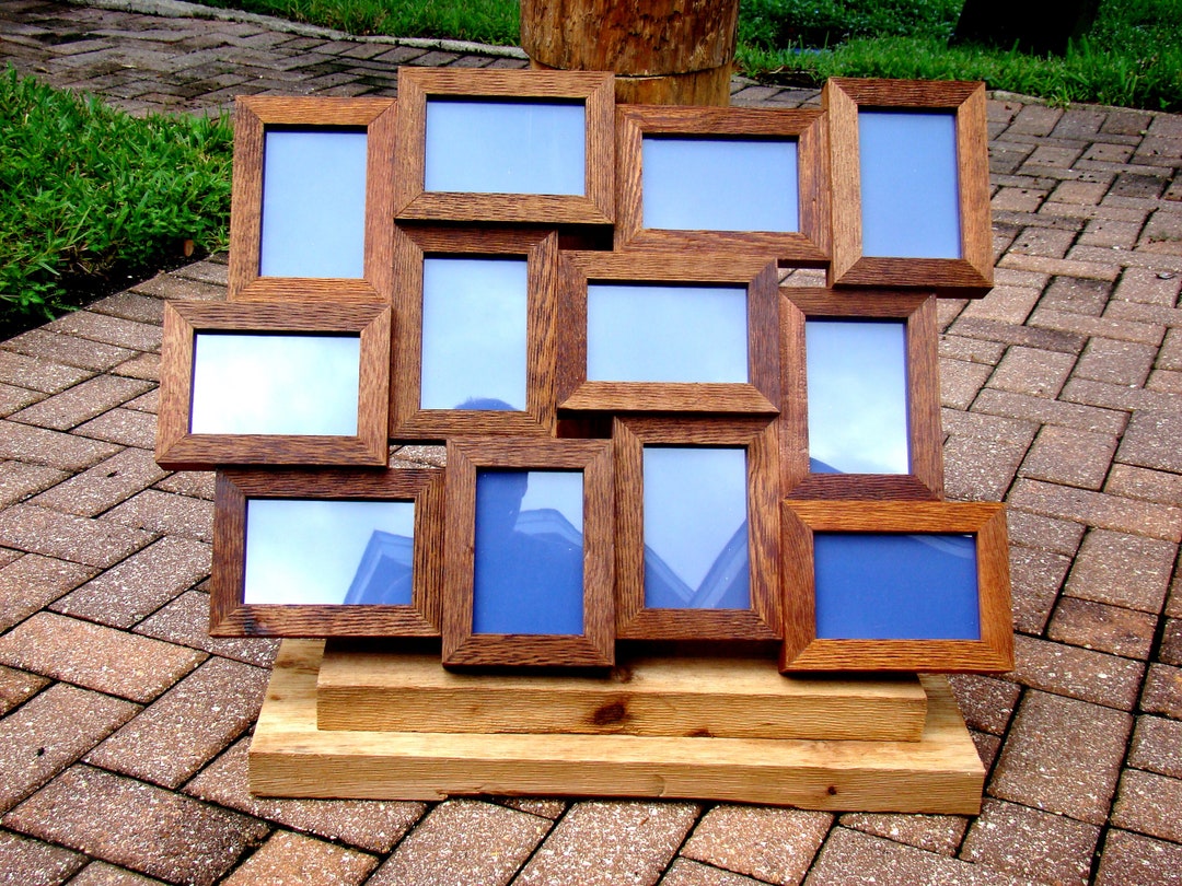 Rustic Weathered 4x6 Collage Frames / Wall Photo Frames - 12 Opening ...