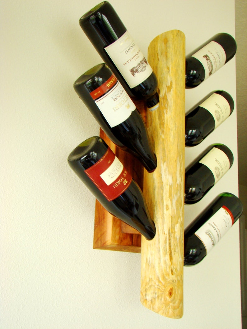Wood Wall Wine Rack Handmade Bottle Display / Wood Bottle - Etsy