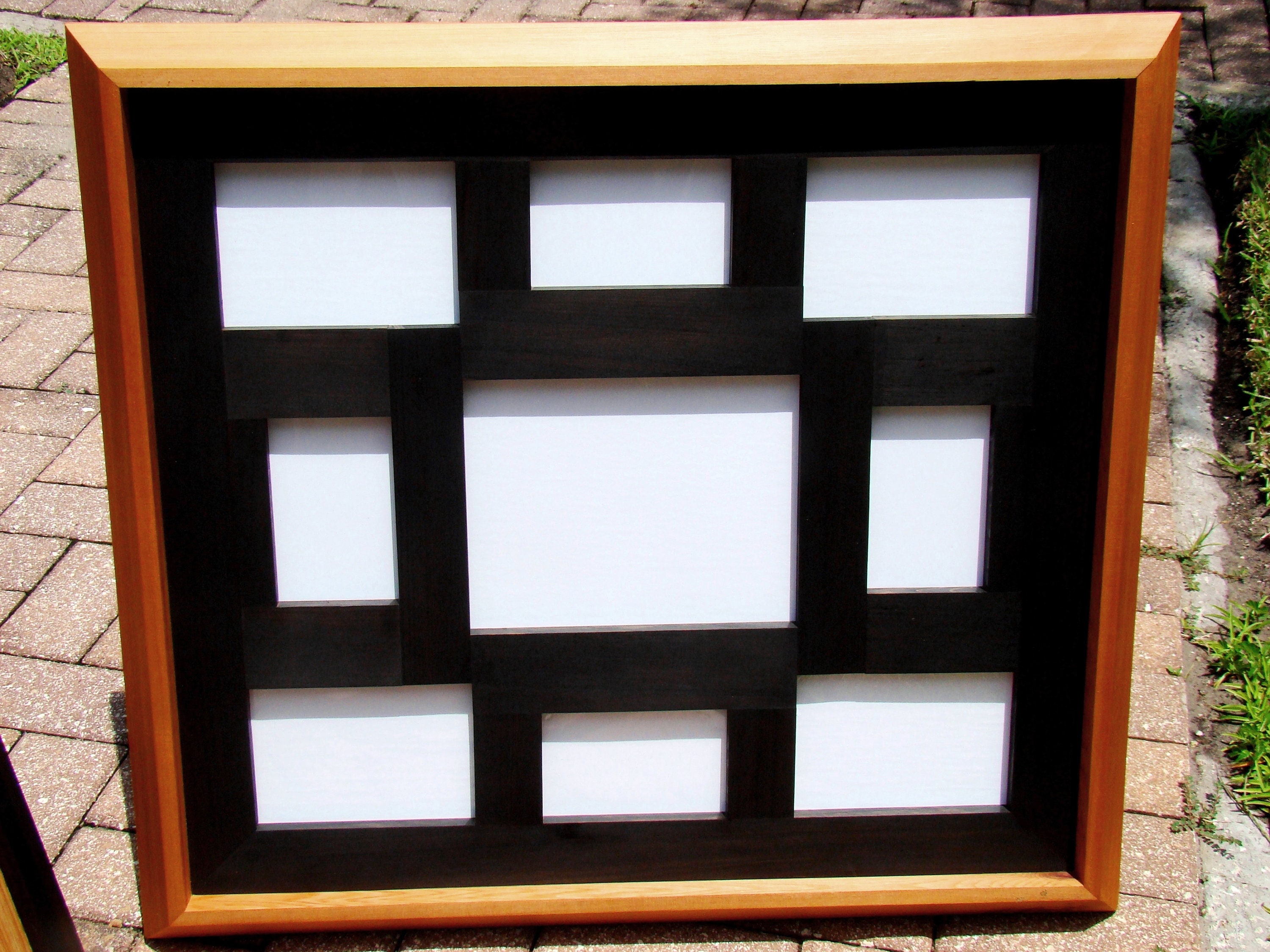 Finished Cedar Wood Wall Photo Frames 9 Opening Collage | Etsy