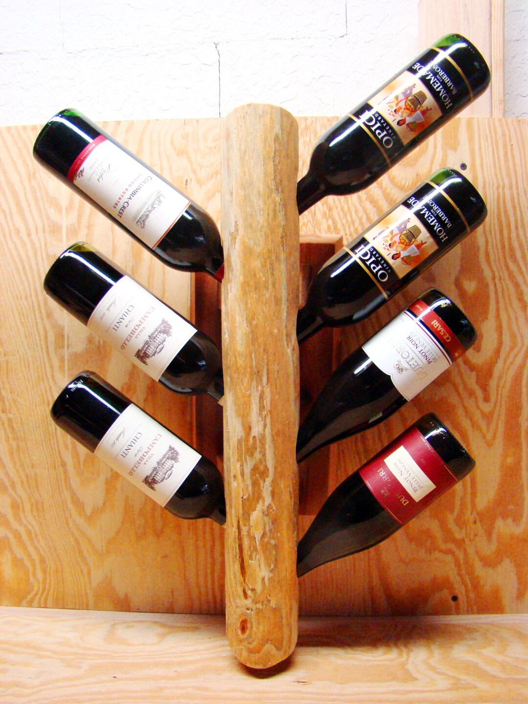 Wood Wall Wine Rack Handmade Bottle Display / Wood Bottle - Etsy