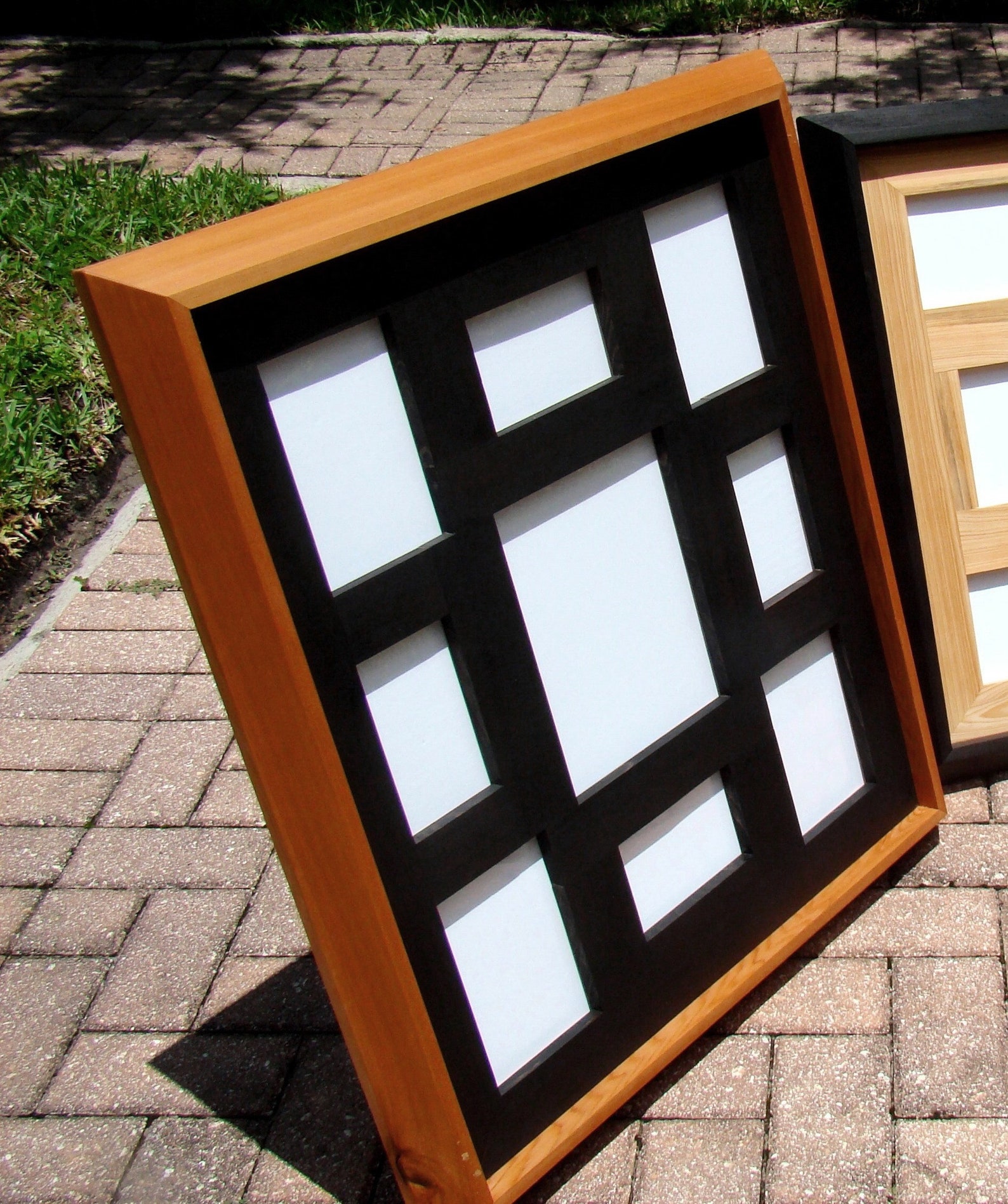 Finished Cedar Wood Wall Photo Frames 9 Opening Collage | Etsy