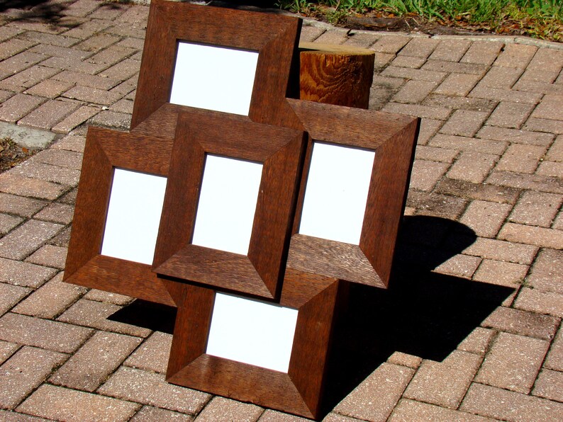 Rustic Cedar Wood 5x7 Collage Frame - 5 Photo Frame - Many Staining ...