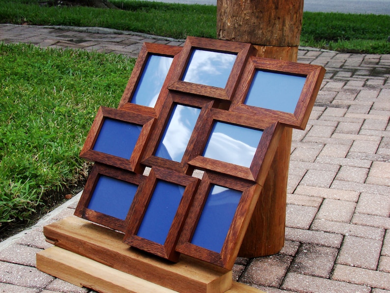 Rustic Weathered 4x6 Collage Frames / Wall Photo Frames - 9 Opening ...