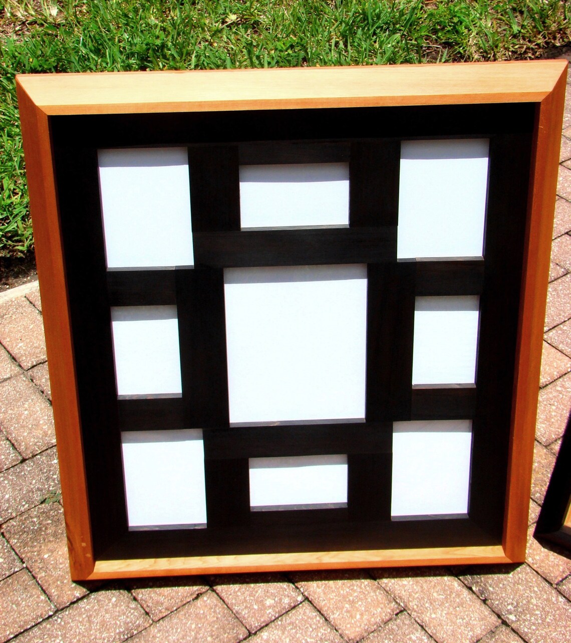 Finished Cedar Wood Wall Photo Frames 9 Opening Collage | Etsy