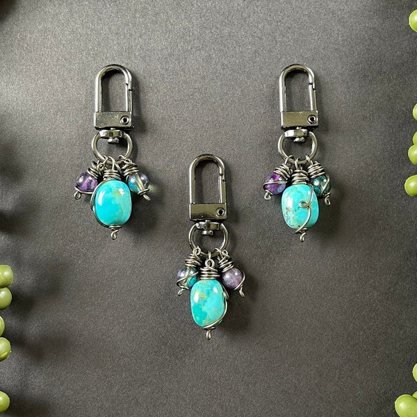 Gemstone Keychain - Etsy