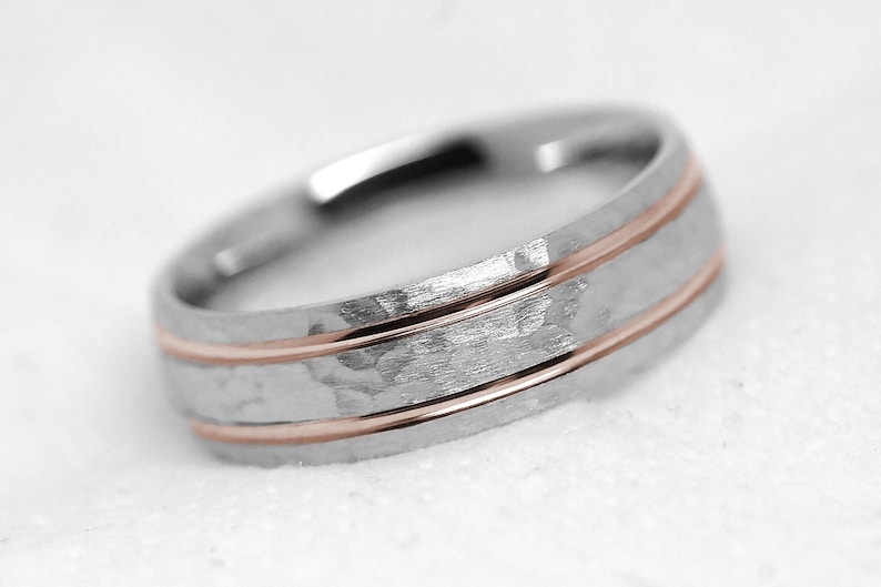 6mm 925 Silver Ring Wedding Ring With Gold Inlays Silver - Etsy