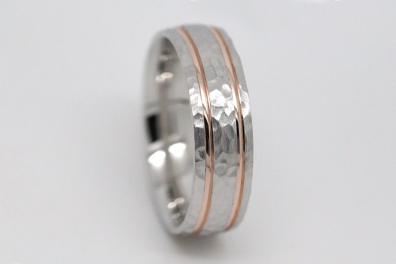 6mm 925 Silver Ring Wedding Ring With Gold Inlays Silver - Etsy
