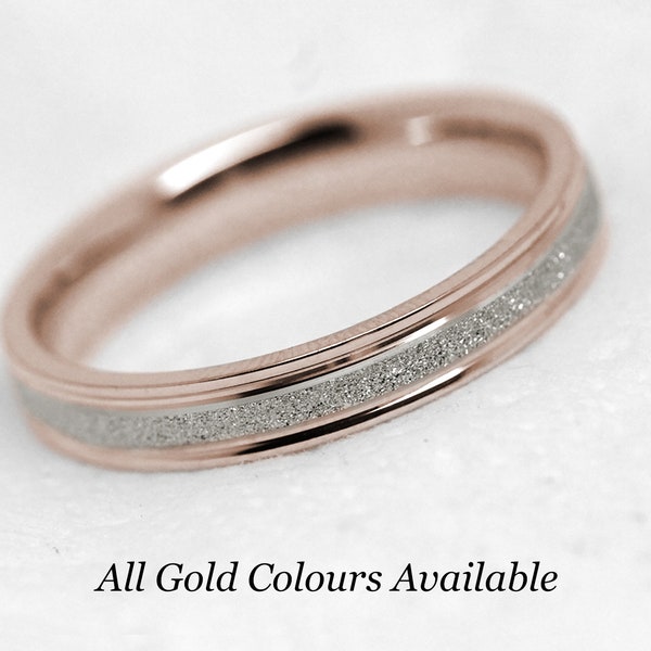 White Gold Stardust Wedding Band - Etsy