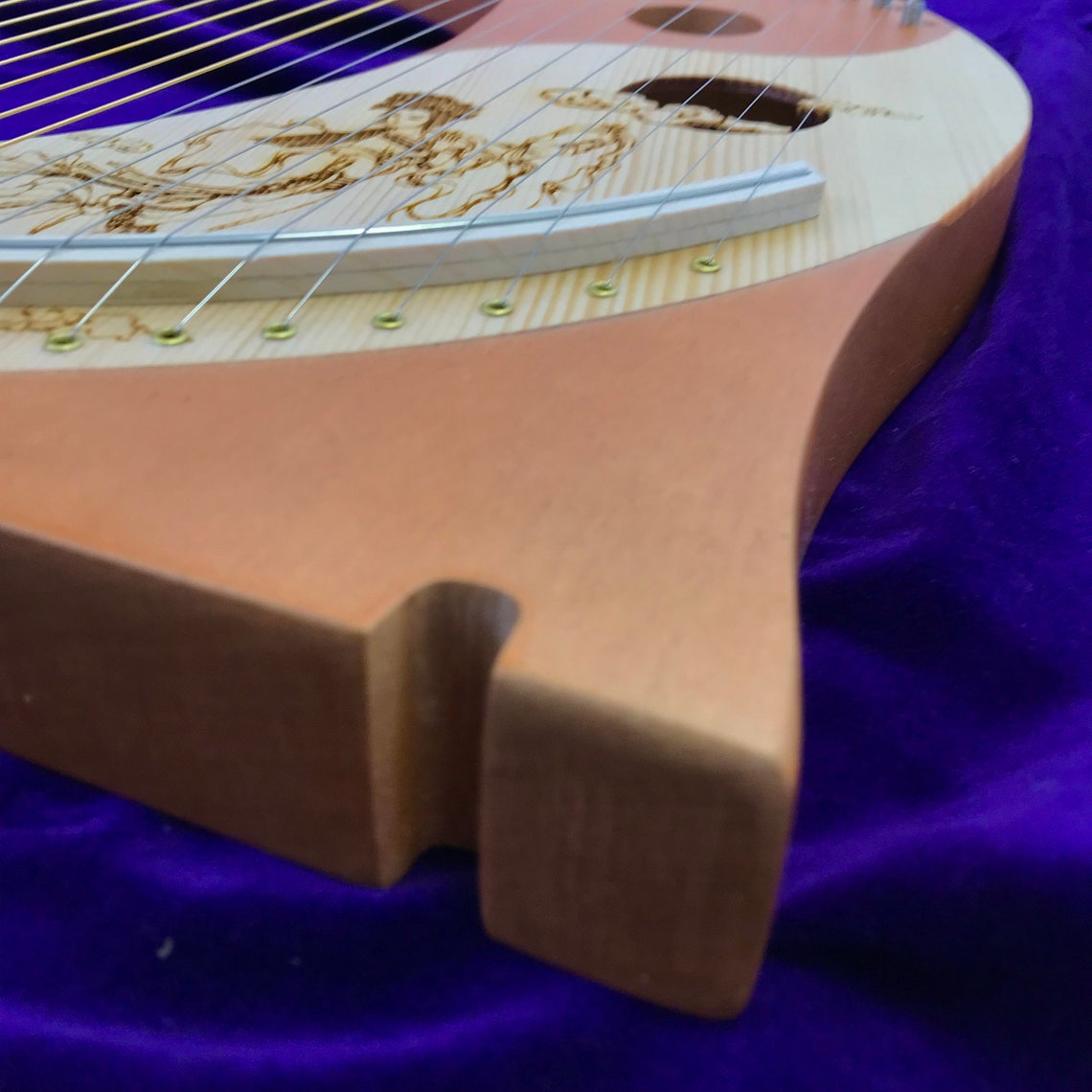 Wooden 19 String Harp Moon Lyre Harp for Adult Moon Wood - Etsy