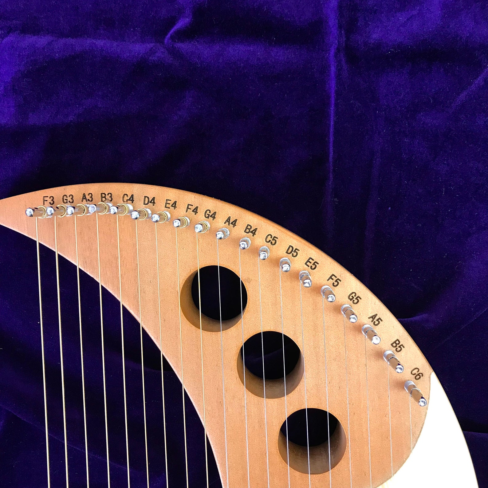 Wooden 19 String Harp Moon Lyre Harp for Adult Moon Wood - Etsy