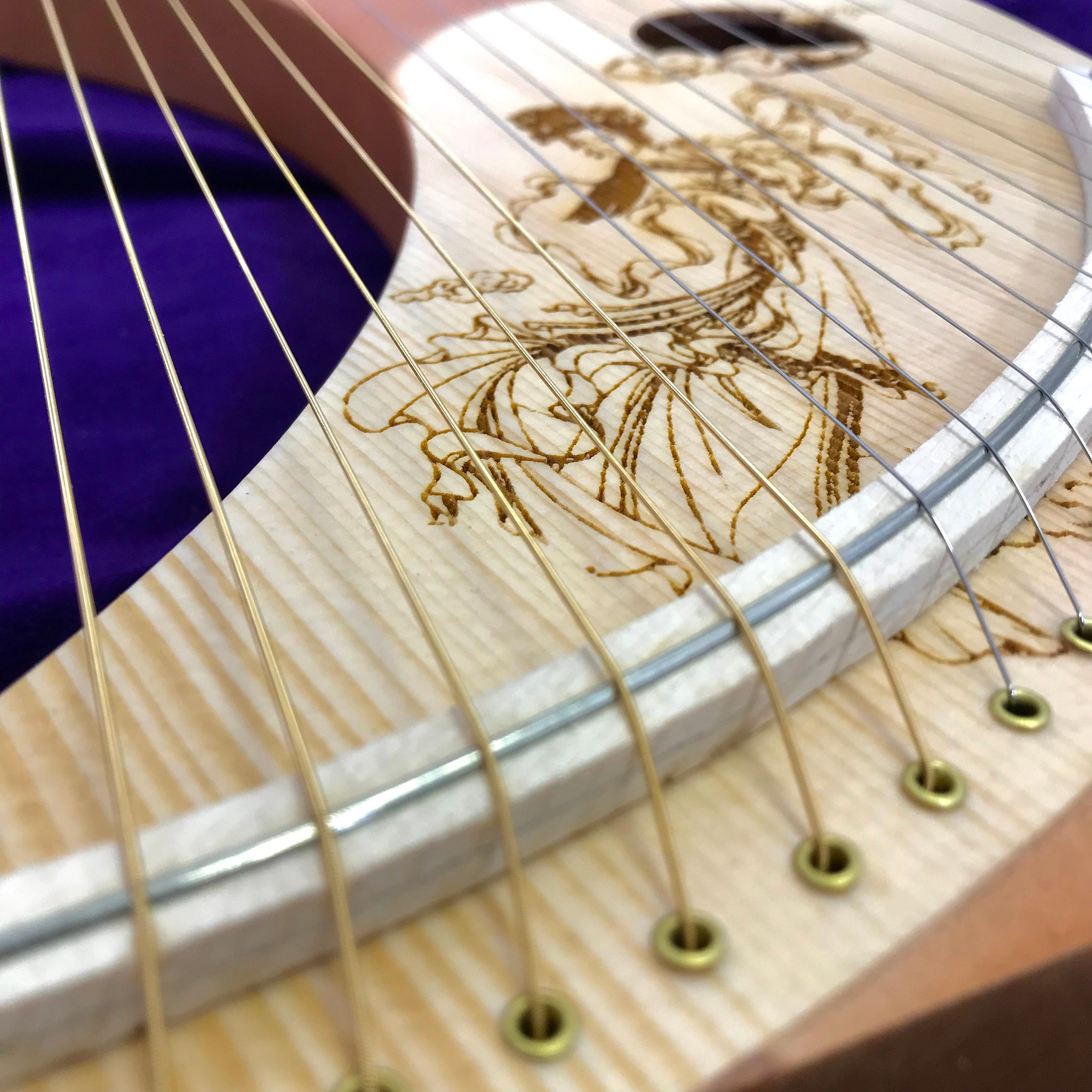 Wooden 19 String Harp Moon Lyre Harp for Adult Moon Wood - Etsy UK