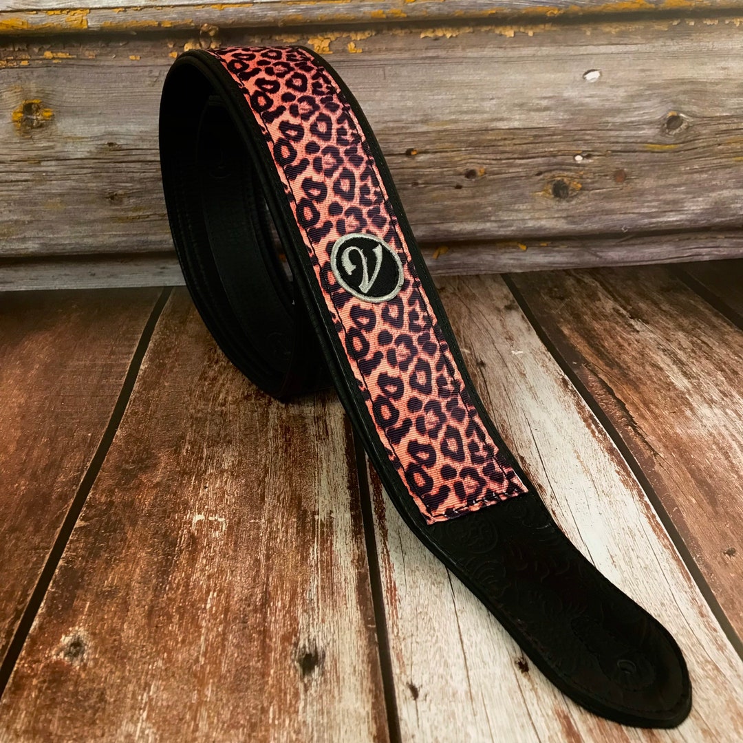 Handmade Padded Leopard Print Guitar Strap by VTAR, Made With Vegan ...
