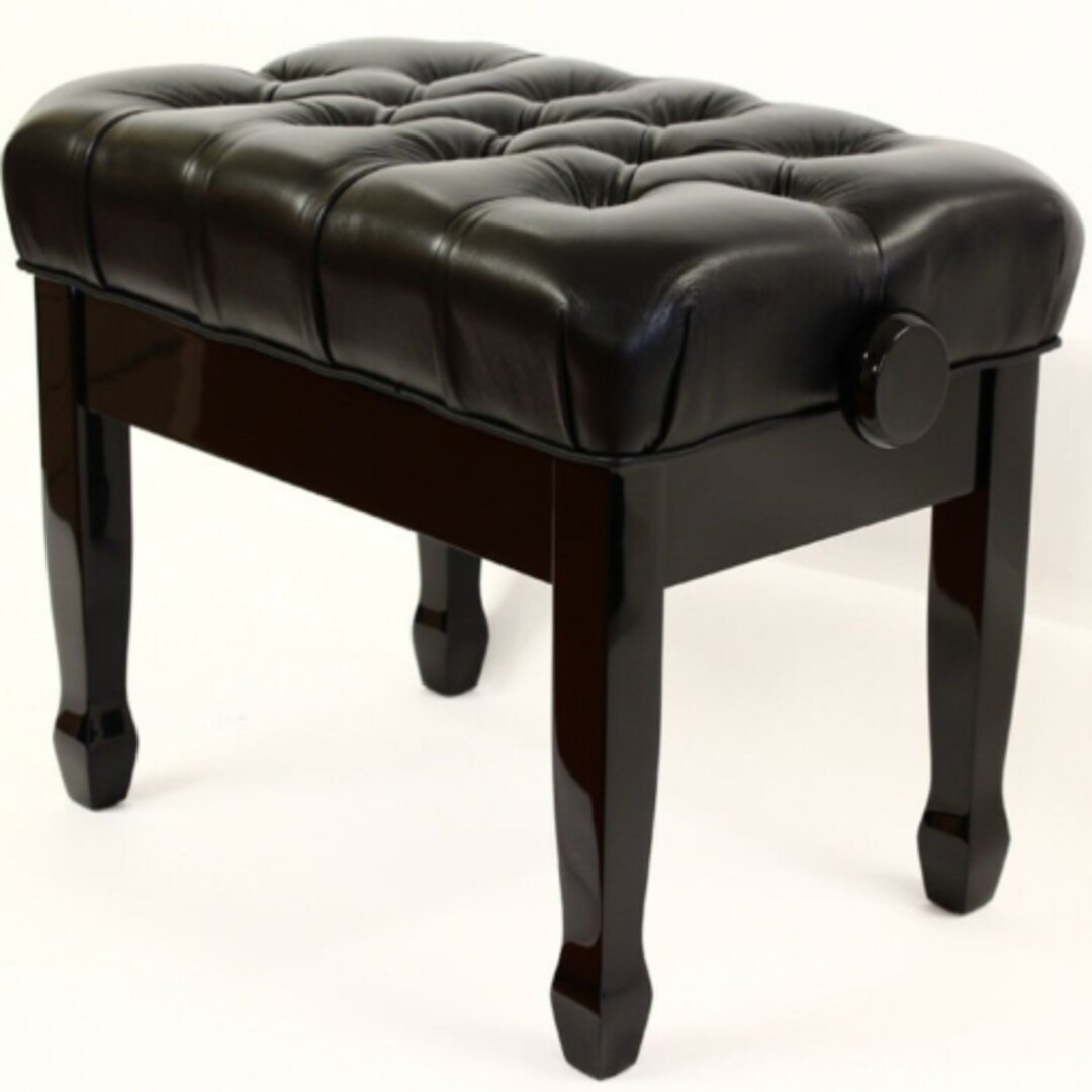 CADENZA concert Piano Stool Real Leather Polished EBONY Black - Etsy
