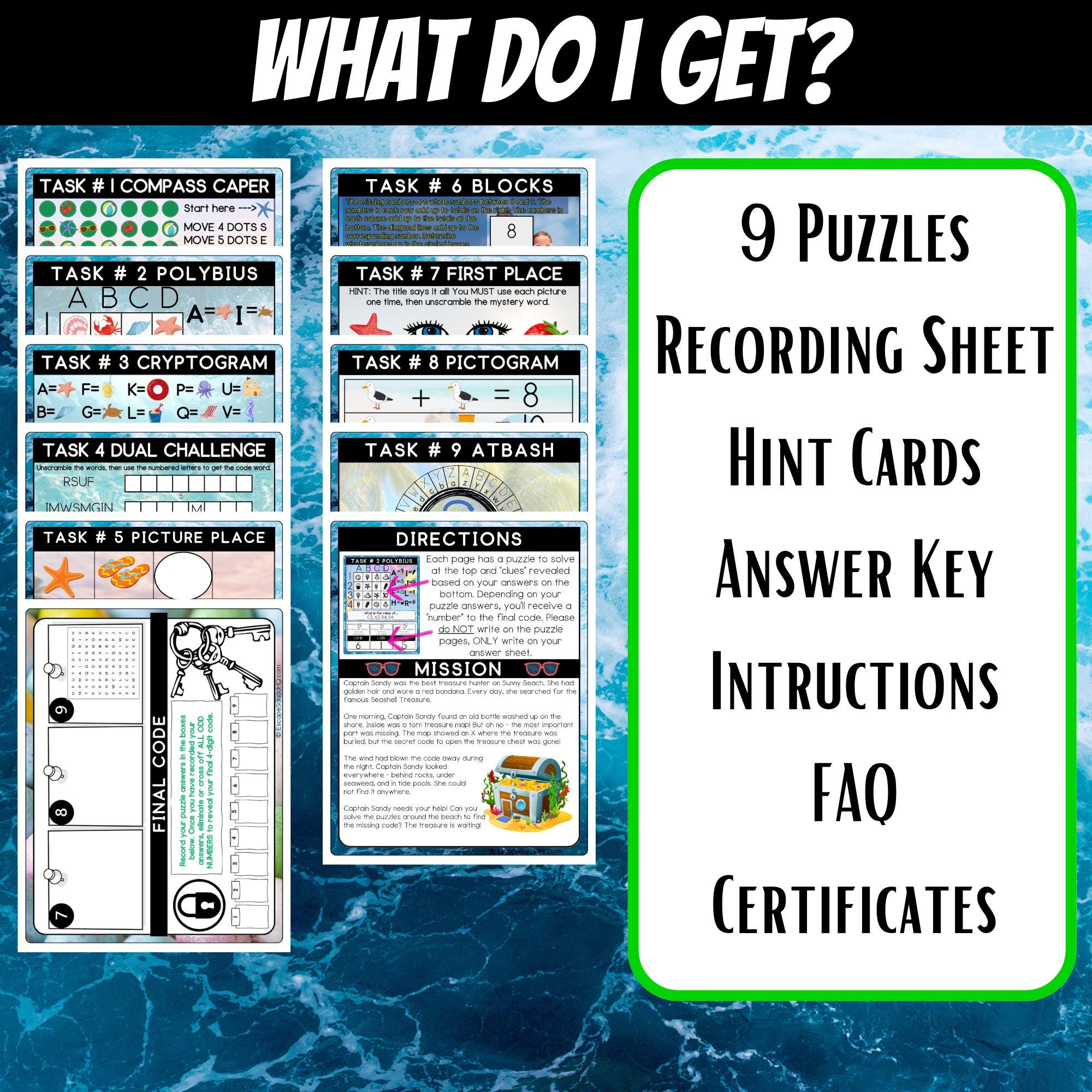Beach Themed Escape Room for Kids, Birthday Party Games, Escape Room ...