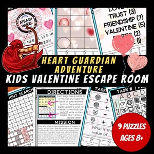 Printable Valentine's Day Escape Room, Birthday Party Games, Kids ...
