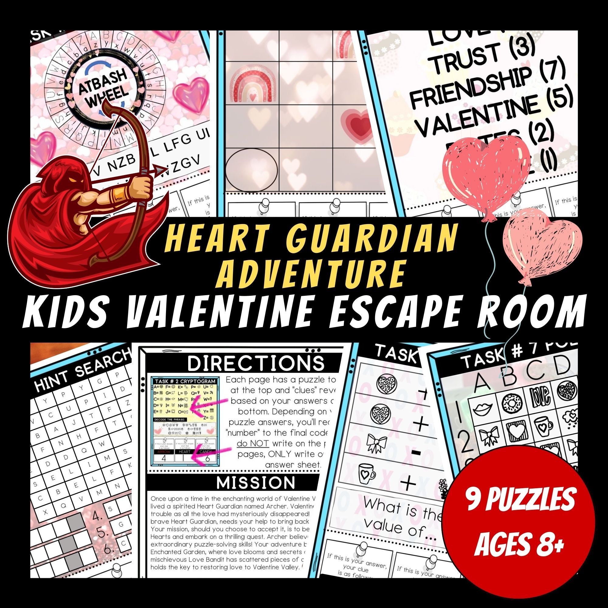 Printable Valentine's Day Escape Room, Birthday Party Games, Kids ...