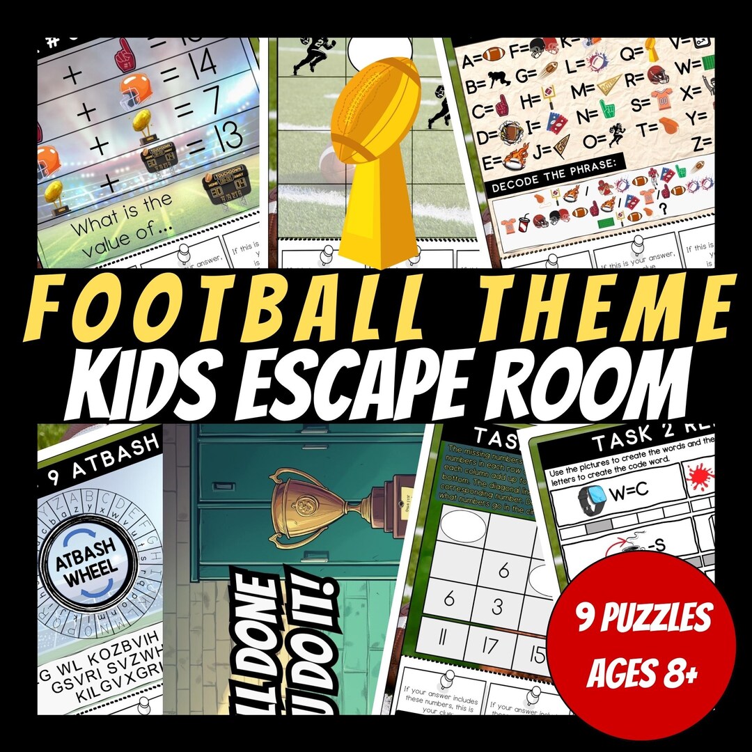 Football Escape Room Kit, Printable Escape Room for Kids, Birthday ...