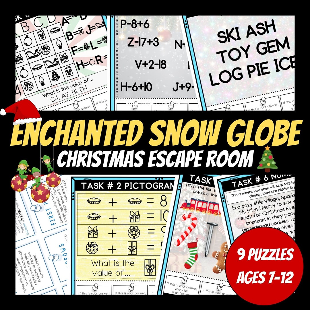 Christmas Printable Escape Room for Kids, Holiday Party Games, Kids ...