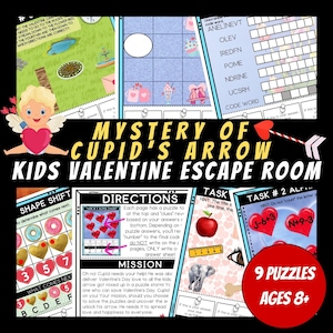 Printable Valentine's Day Escape Room, Birthday Party Games, Kids ...