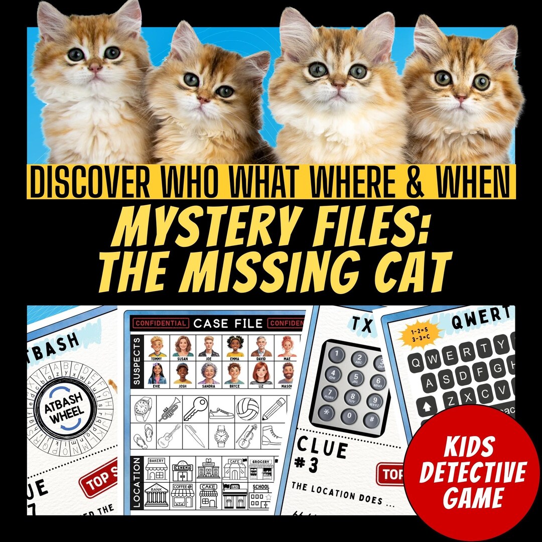 Printable Murder Mystery Style Game for Kids, Birthday Mystery Party ...