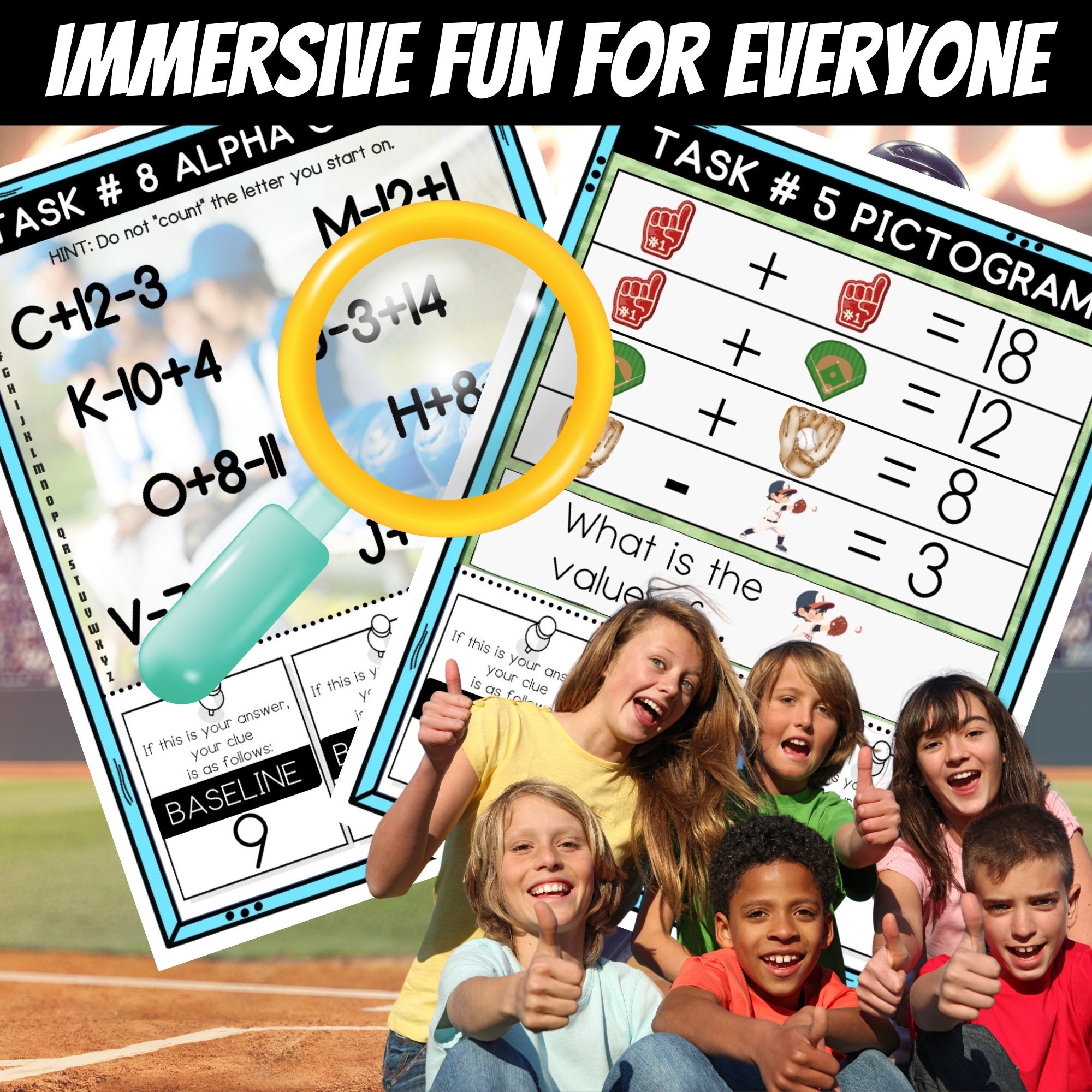 Baseball Escape Room Kit, Printable Escape Room for Kids, Birthday ...