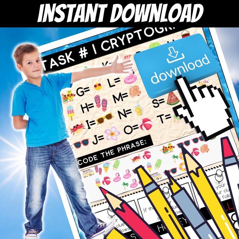 Summer Vacation Escape Room Kit, Birthday Party Games, Kids Puzzles ...