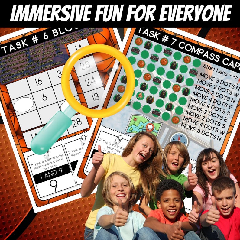 Basketball Themed Escape Room Kit, DIY Printable Game Escape Room for ...