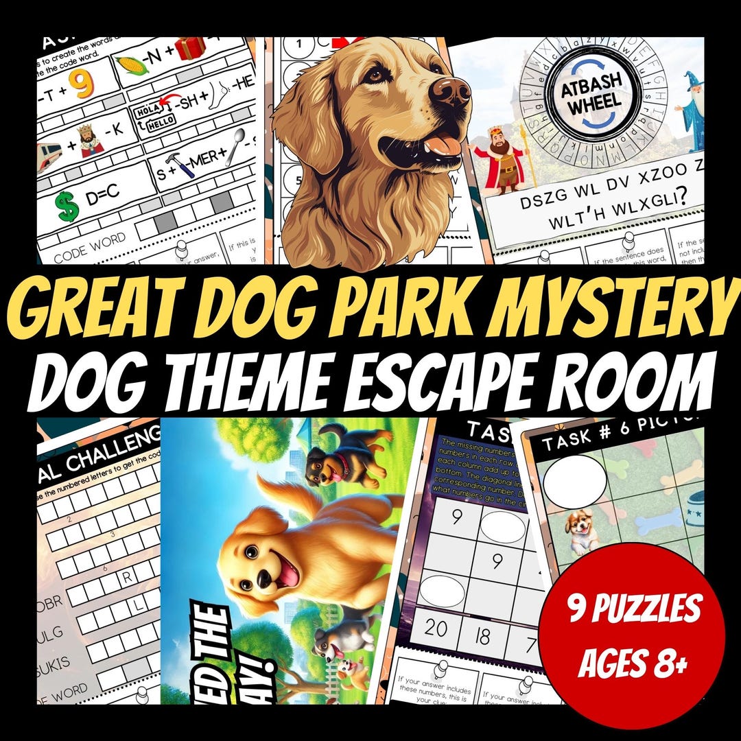 Dog Themed Escape Room for Kids, Birthday Party Games, Kids Puzzles ...